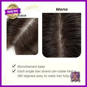 Accessories | Human Hair Topper Mono Base Add Volume No Bangs Thinning ...